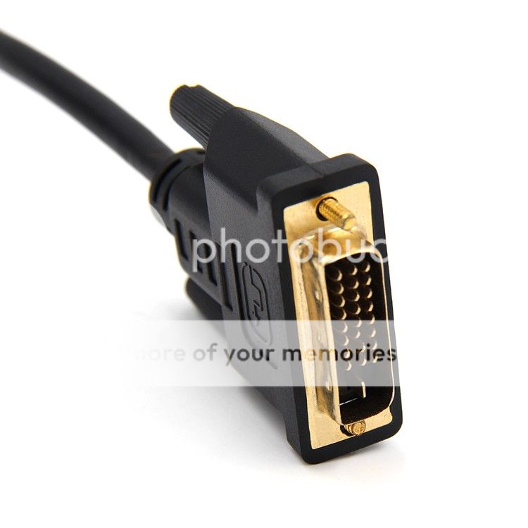 DVI to DVI Cable Male DVI-D for LCD Monitor Computer PC Projector DVD ...